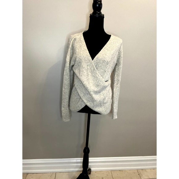 Babaton | Sweaters | Babaton The Group Wool Wrap Front Sweater Gray ...